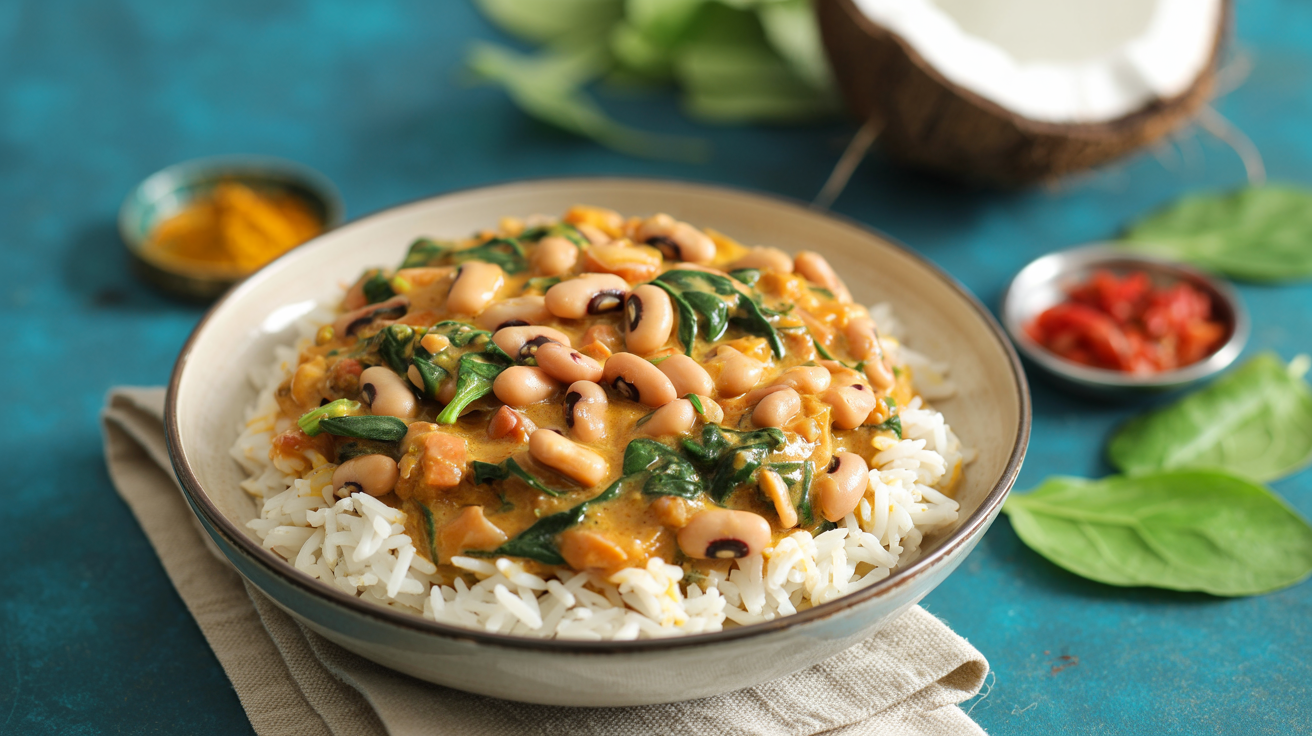 Black-Eyed Bean & Spinach Curry – Olu Olu Foods