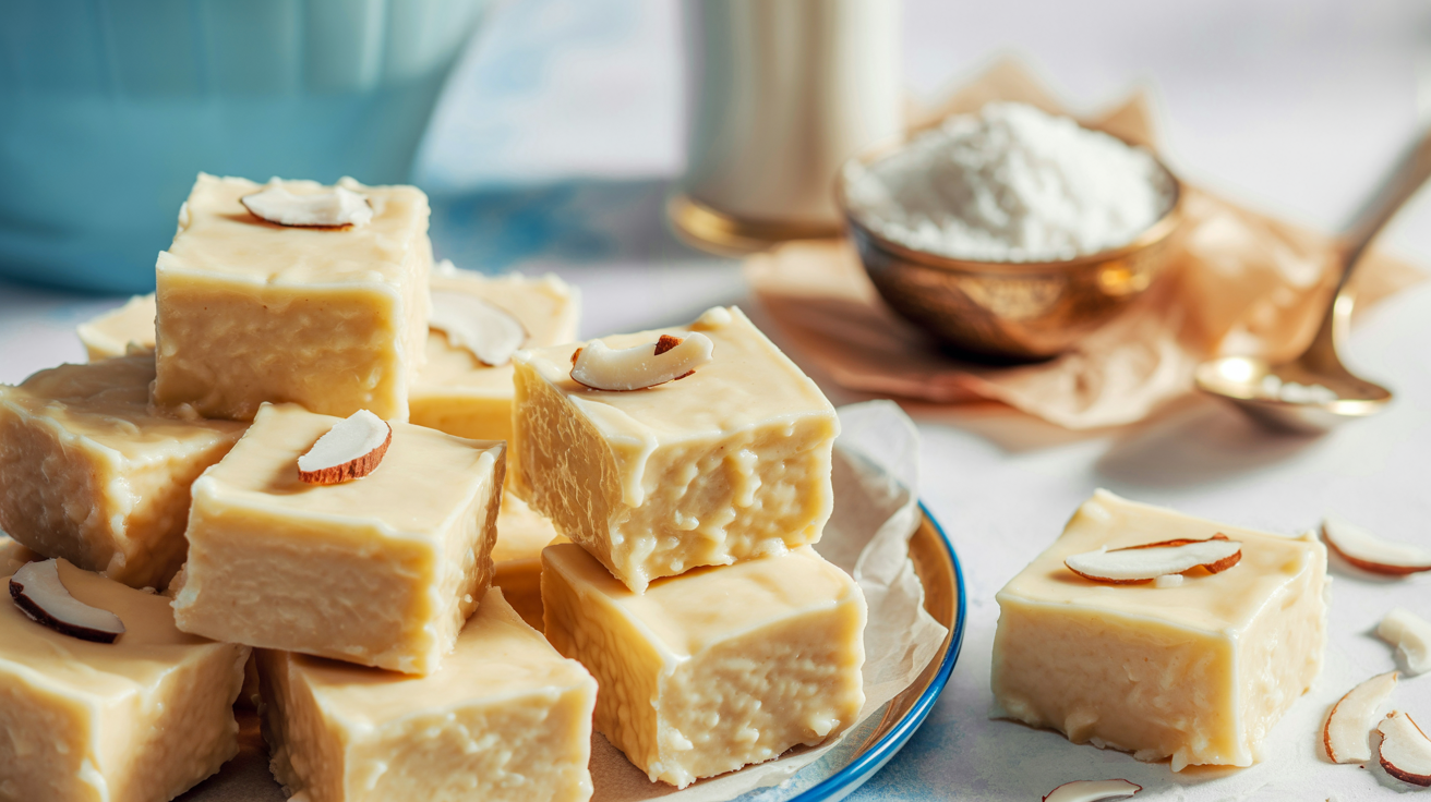 Coconut Milk Fudge (Burfi Style) – Olu Olu Foods